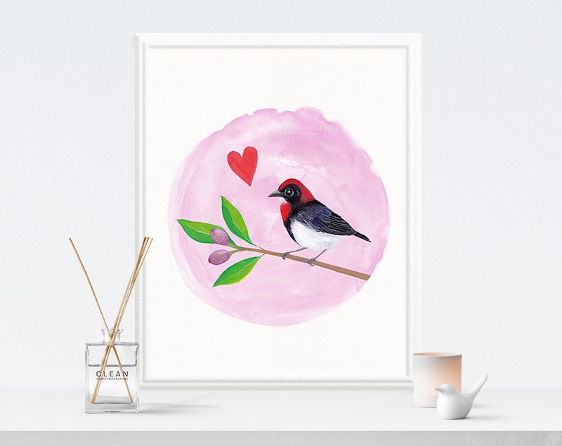 Ptak Print sztuka do druku Ptak Art Print akwarela Bird - Etsy Polska