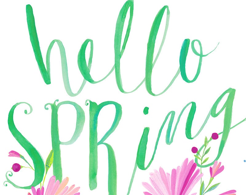 Hello Spring Sign Spring Wall Decor Spring Printable Spring - Etsy