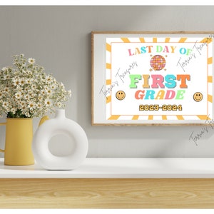 Retro Last Day of School Sign: K-5th Grade Printable (PDF) - Etsy