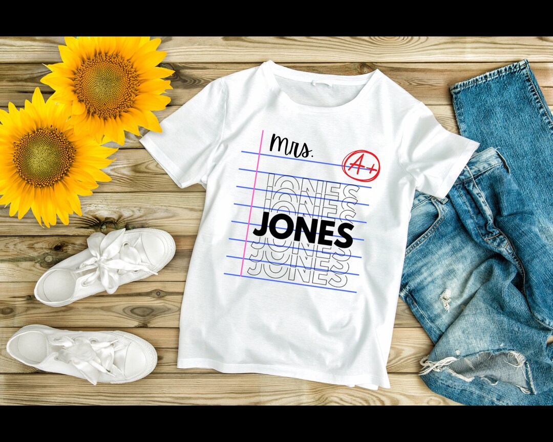 Personalized Teacher Name- Notebook Paper PNG Only, Digital File Only ...