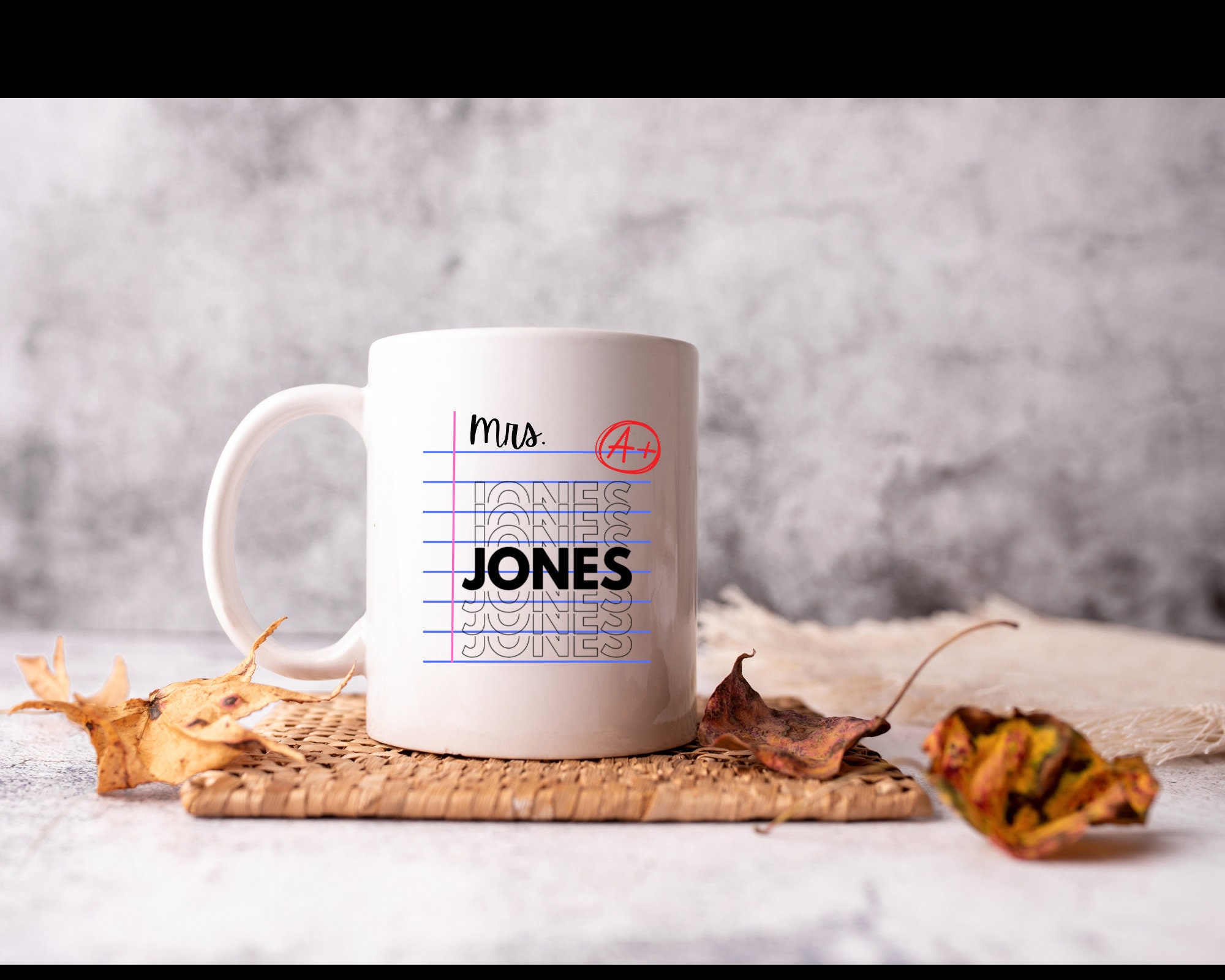 Personalized Teacher Name- Notebook Paper PNG Only, Digital File Only ...