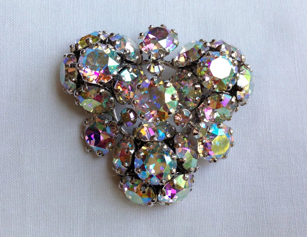 Multicolor Iridescent Aurora Borealis & Vitrail Rhinestone Triangle ...