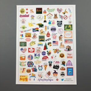 Holidays and National Days Of... the Year Stickers for Passion - Etsy