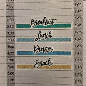 MEALS Breakfast Lunch Dinner & Snack Headers Available - Etsy