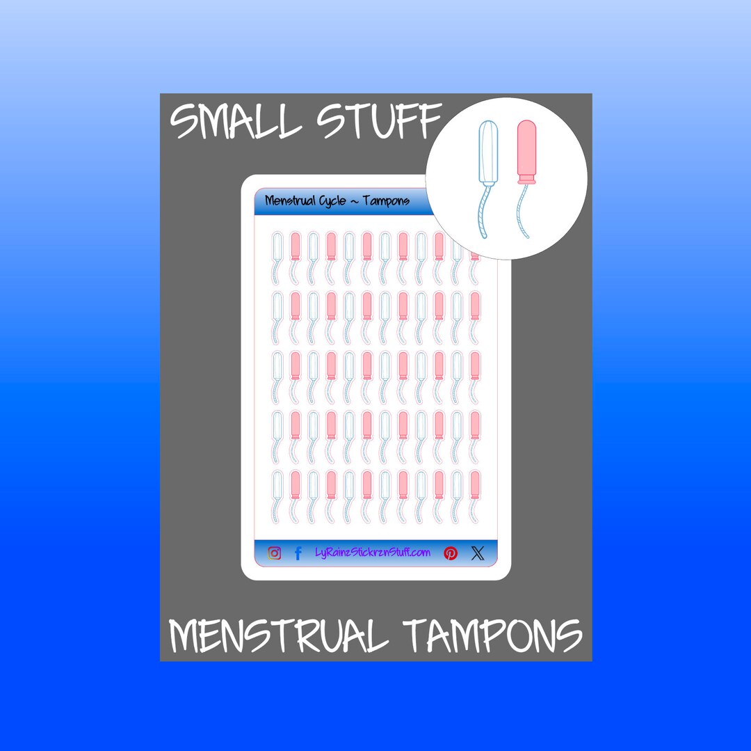MENSTRUAL CYCLE TAMPONS Stickers for Passion Planner, Hobonichi, Erin ...