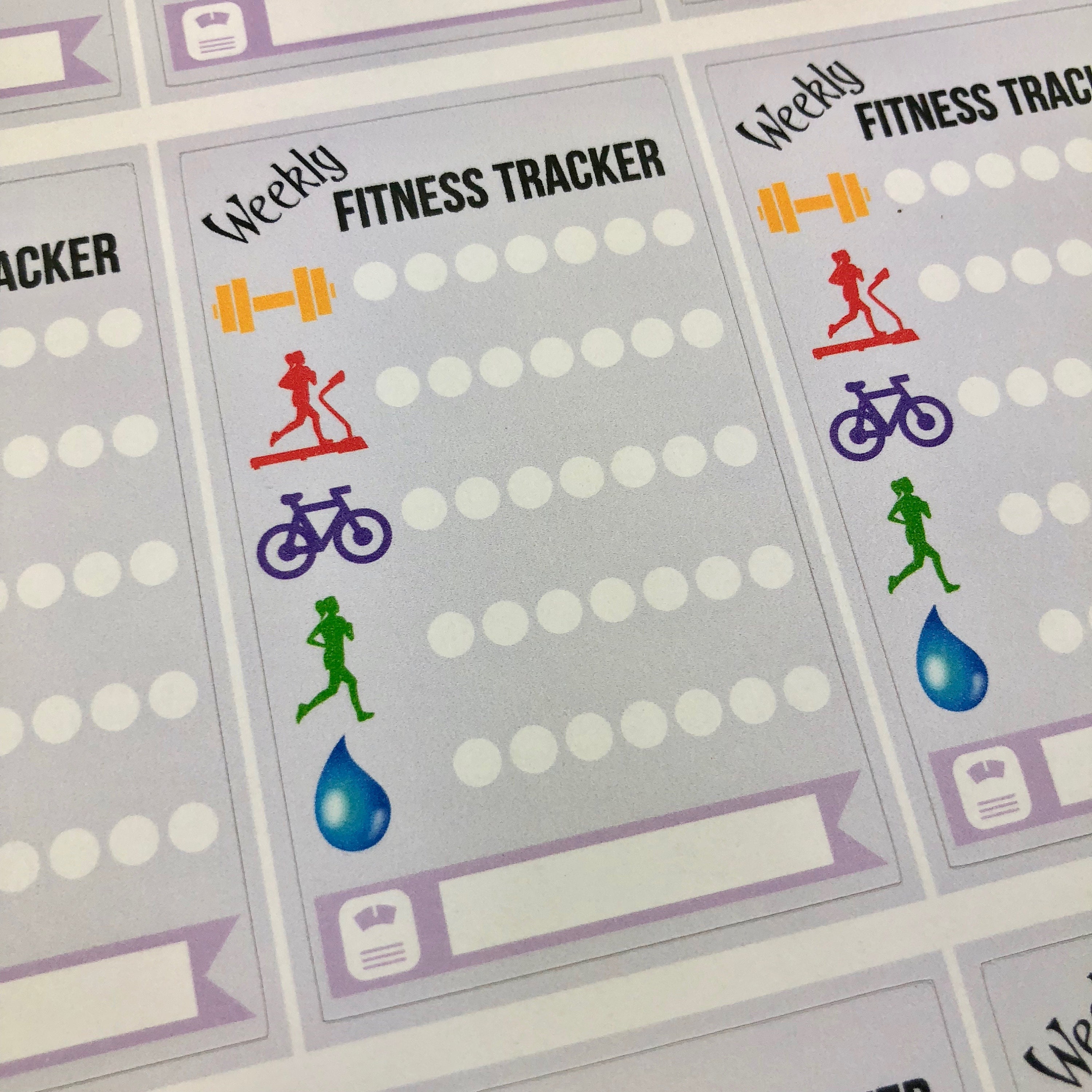 Fitness Tracker Weekly Stickers for Passion Planner Erin | Etsy