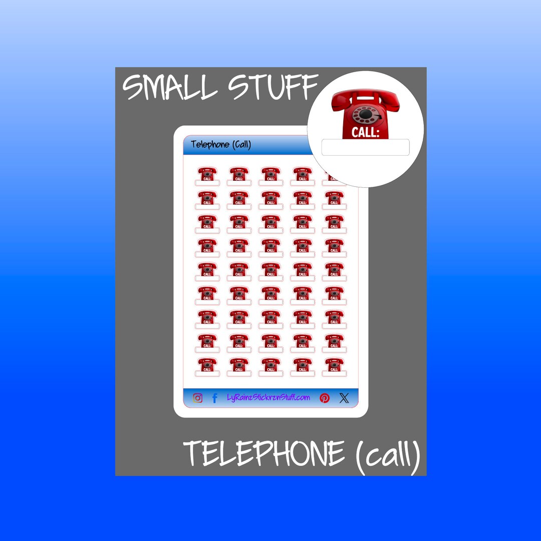 TELEPHONE (call) - Stickers for the Passion Planner, Hobonichi, Happy ...