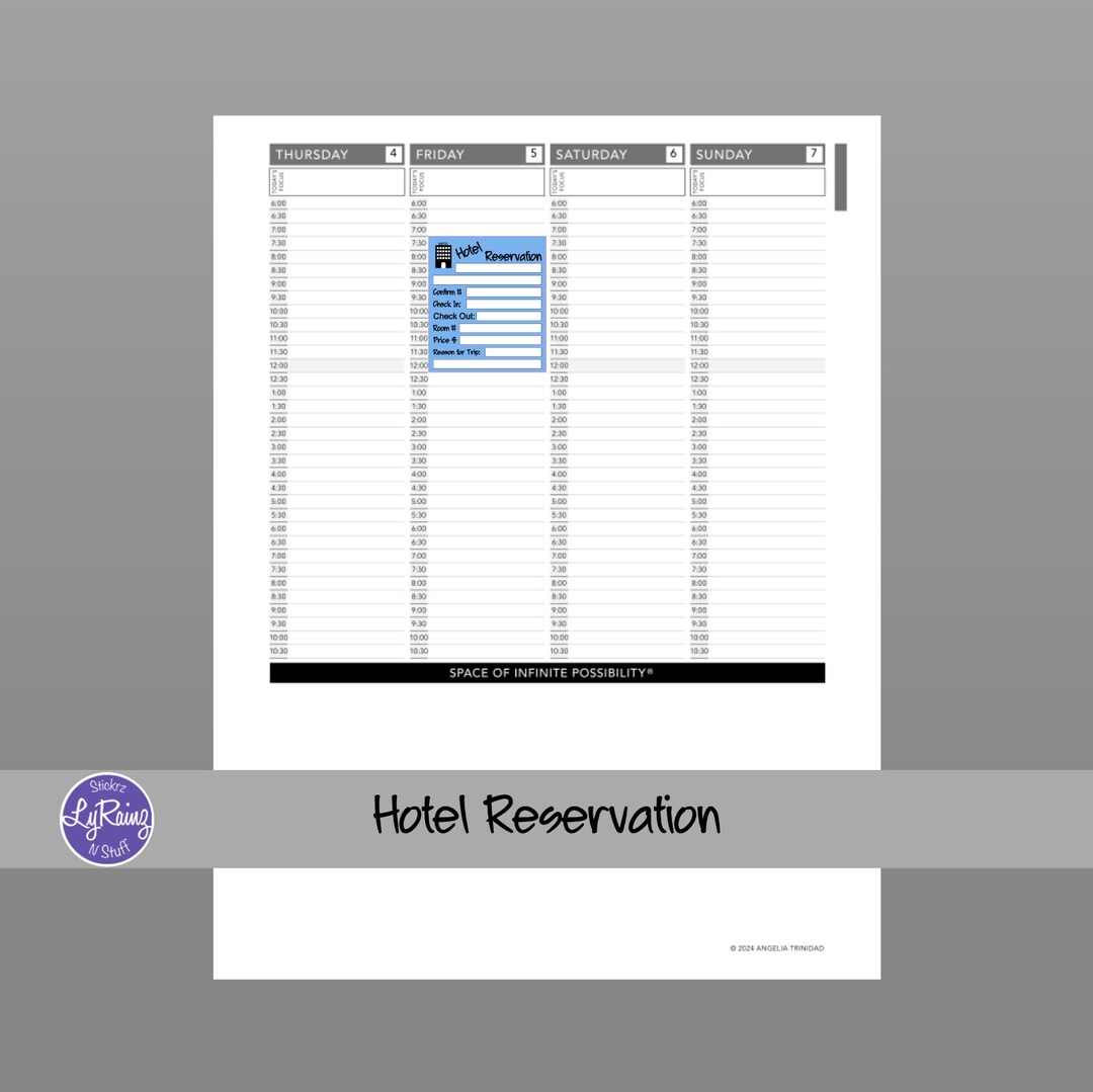 HOTEL RESERVATION - Stickers for the Small, Medium and Large Size ...