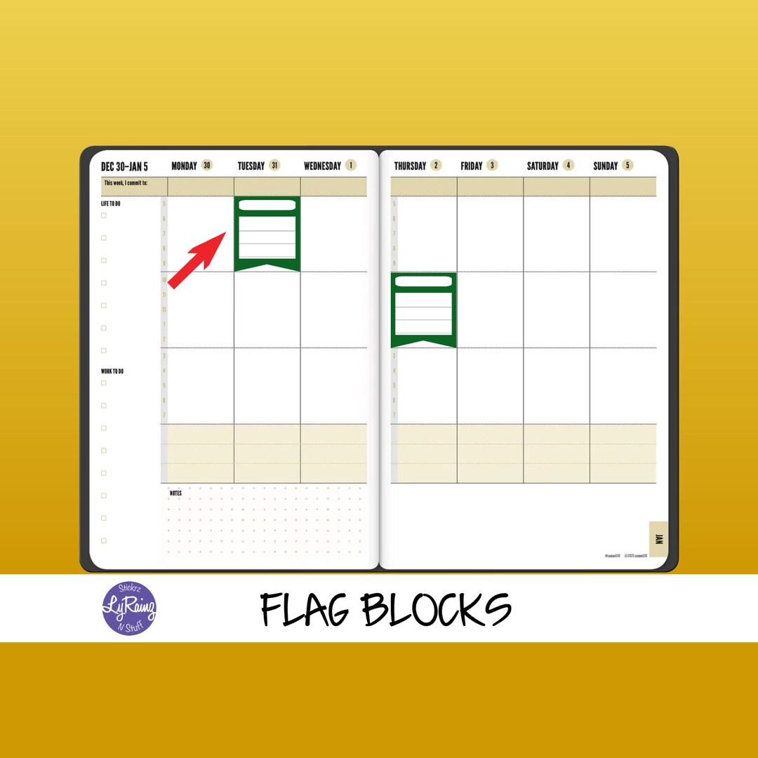 FLAG BLOCKS - Stickers - for the Standard Size Commit30 Planner - Etsy