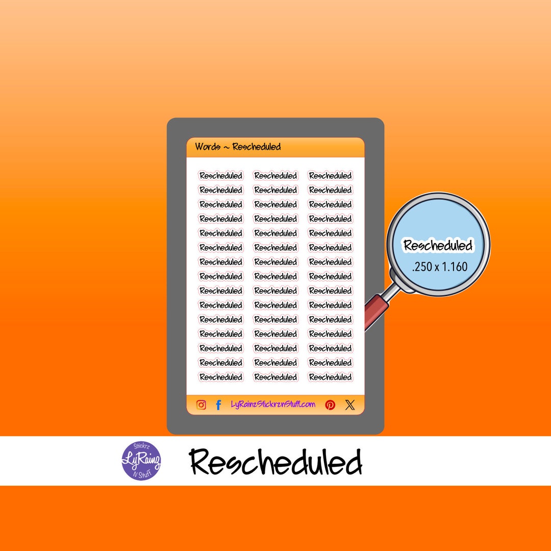 RESCHEDULED - Word Stickers - Planner Stickers - Passion Planner ...