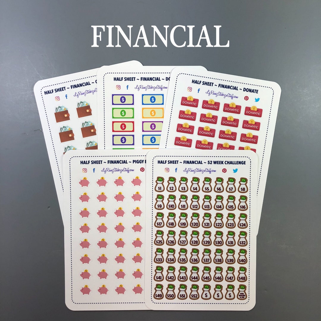 FINANCIAL Stickers for the Passion Planner, Happy Planner, Erin Condren ...