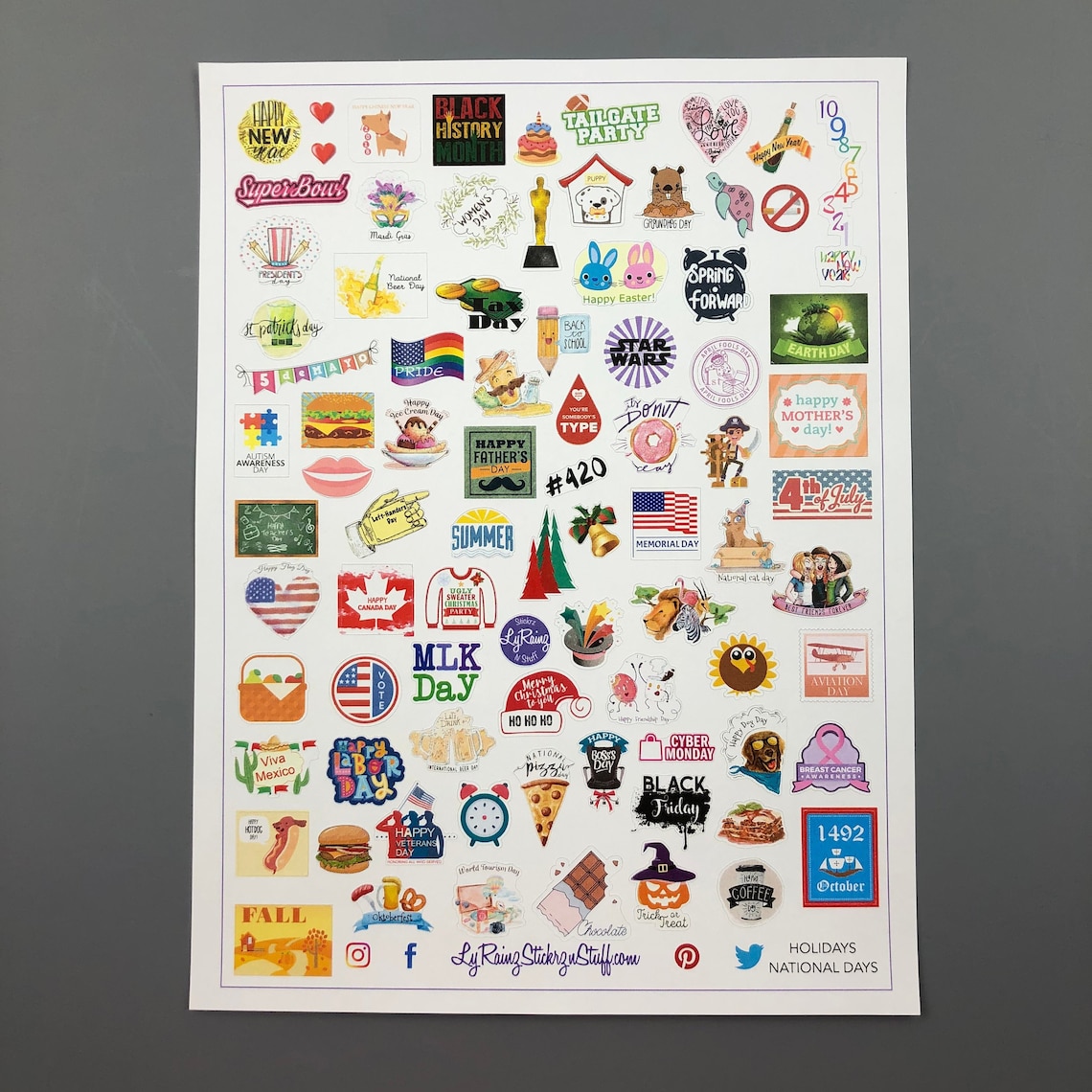 Holidays and National Days Of... the Year Stickers for Passion - Etsy