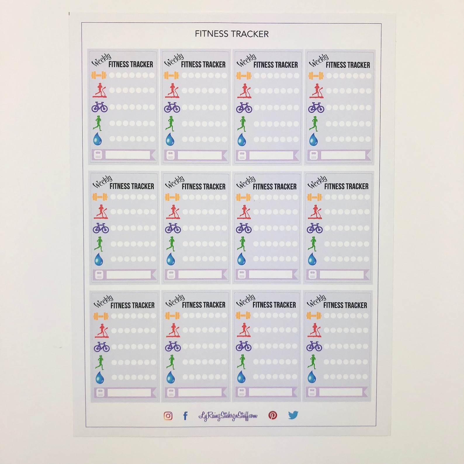 Fitness Tracker Weekly Stickers for Passion Planner Erin | Etsy