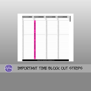 IMPORTANT, Morning, Afternoon, Evening Time Block Out Strips STICKERS ...