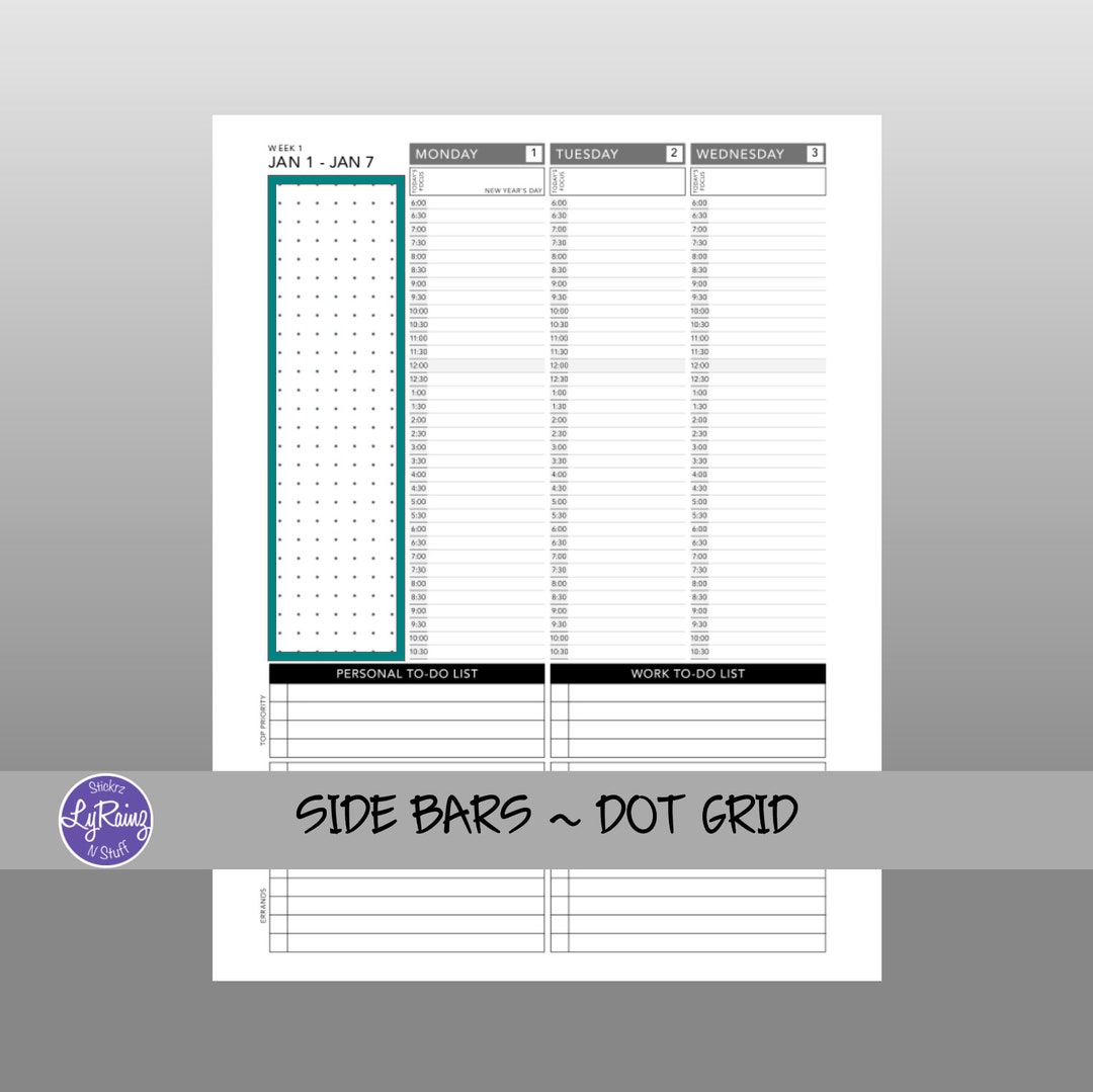 SIDE BARS - DOT Grid - Stickers for the Small, Medium and Large Size ...
