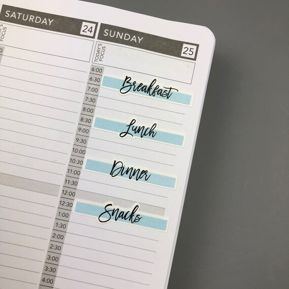 Meals Breakfast Lunch Dinner & Snack Headers for the | Etsy