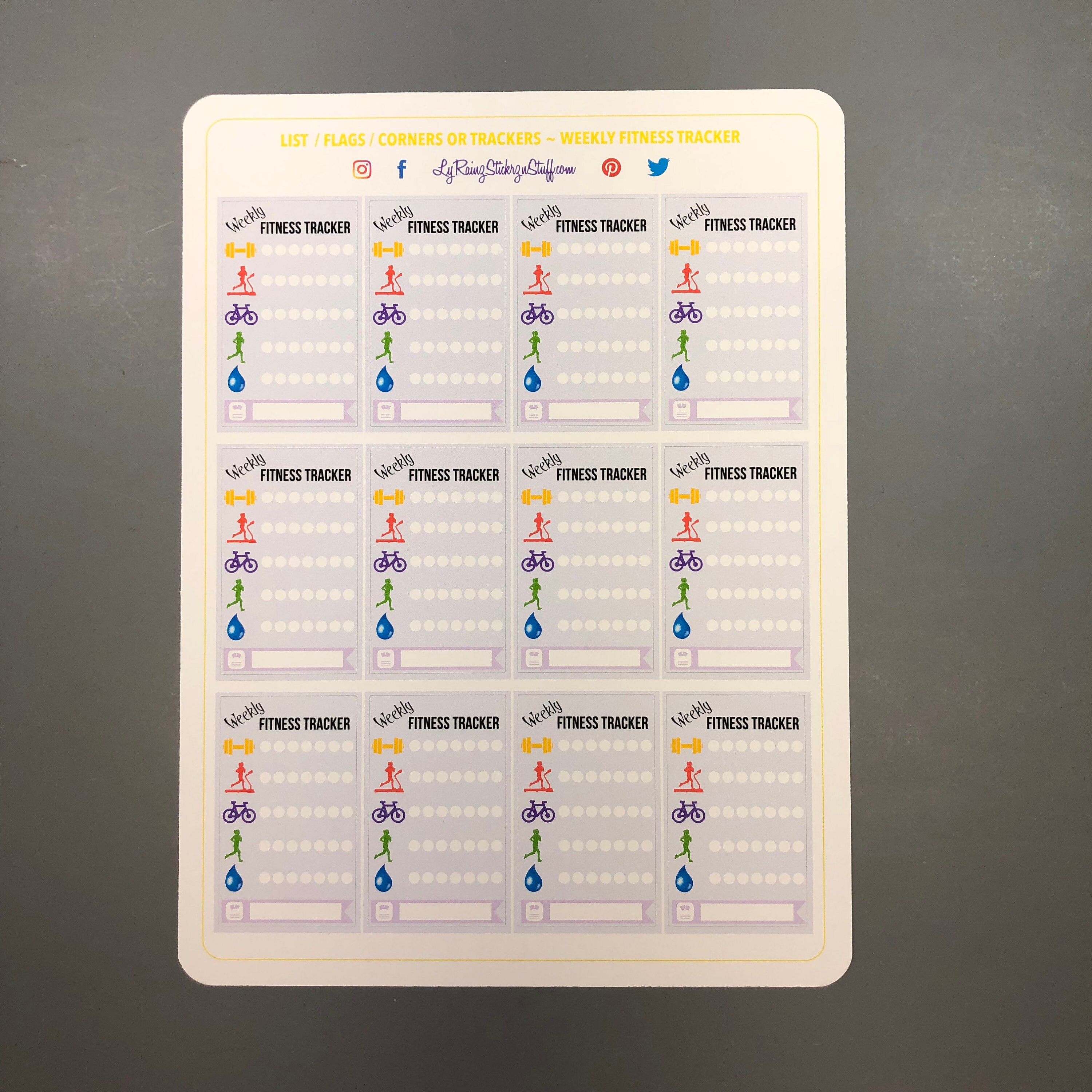 FITNESS TRACKER weekly Stickers for Passion Planner Erin - Etsy