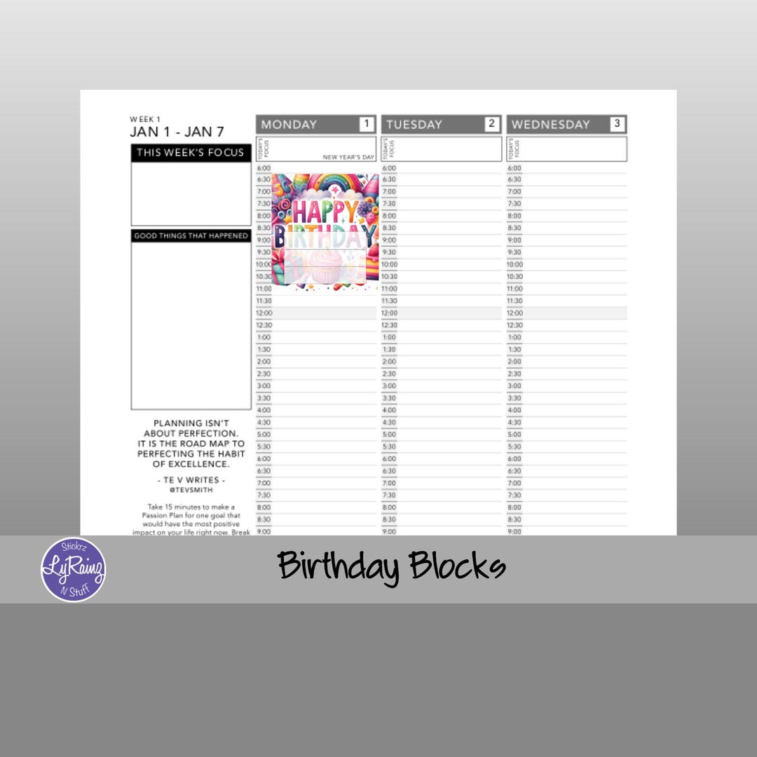 BIRTHDAY BLOCKS STICKERS for the Small, Medium and Large Size Passion ...