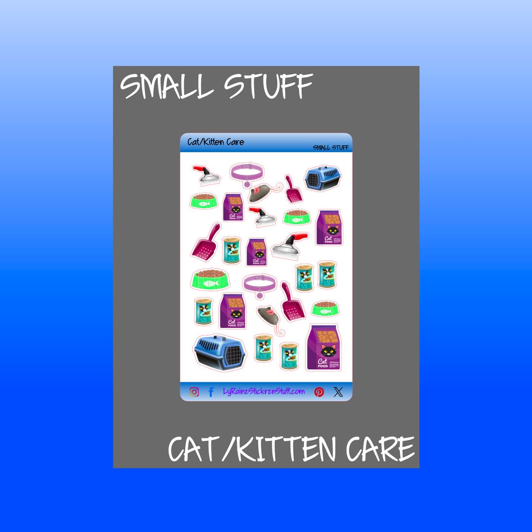 CAT/KITTEN CARE Stickers for Passion Planner, Hobonichi, Erin Condren ...