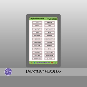 EVERYDAY HEADERS - Stickers - for the Small, Medium and Large Size ...