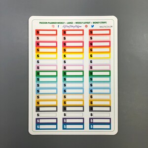 MONEY STRIPS Stickers Available in the Passion Planner - Etsy