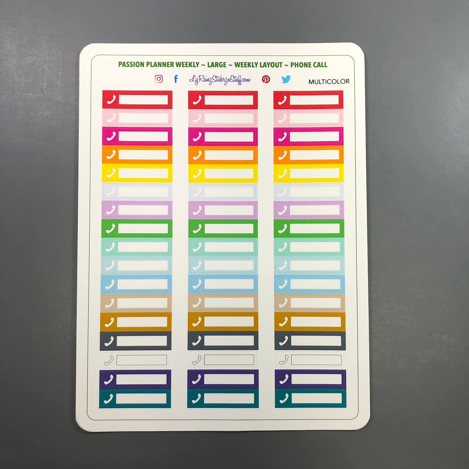 PHONE CALL Stickers Available in the Passion Planner Weekly - Etsy