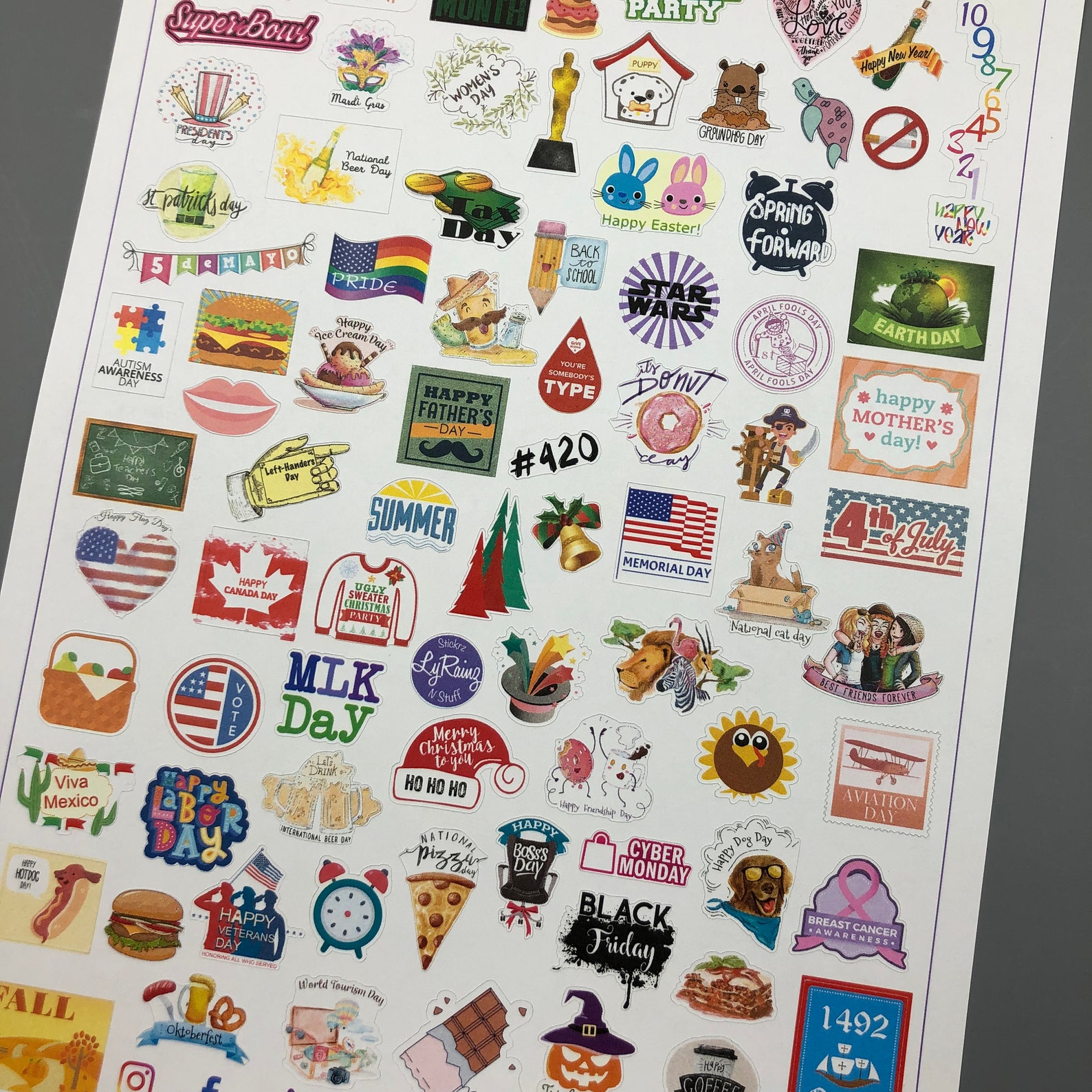 Holidays and National Days Of... the Year Stickers for Passion - Etsy