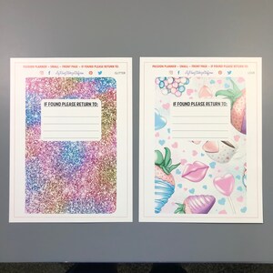 FRONT PAGE If Found Please Return To: Full Sheet Sticker for the Small ...