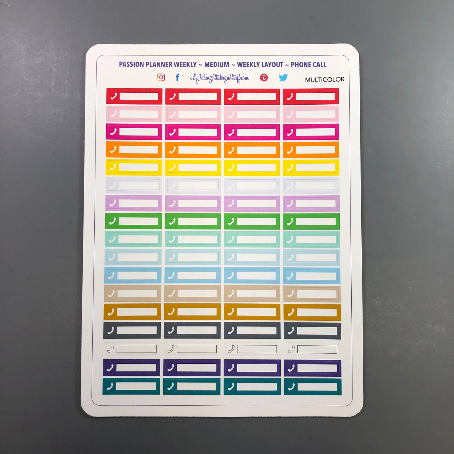 PHONE CALL Stickers Available in the Passion Planner Weekly - Etsy