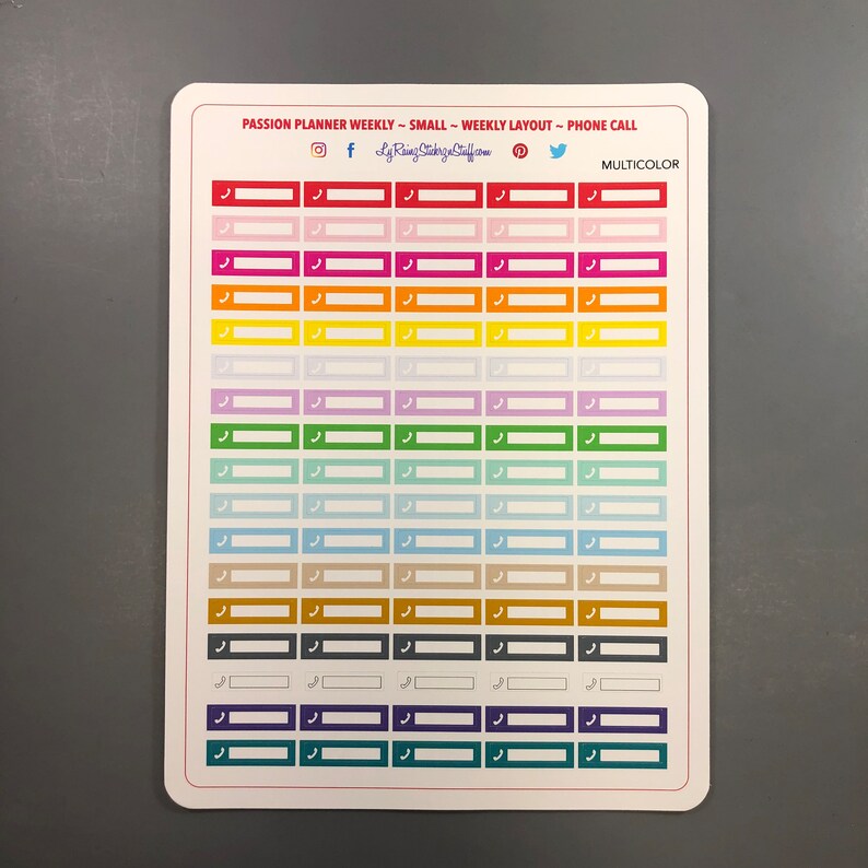 PHONE CALL Stickers Available in the Passion Planner Weekly - Etsy