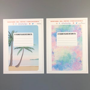 FRONT PAGE If Found Please Return To: Full Sheet Sticker for the Small ...