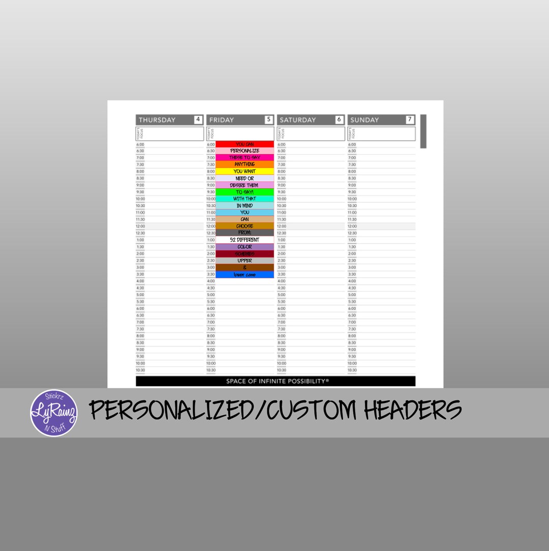 CUSTOM/PERSONALIZED (PRINT) Headers - Stickers for the Small, Medium ...