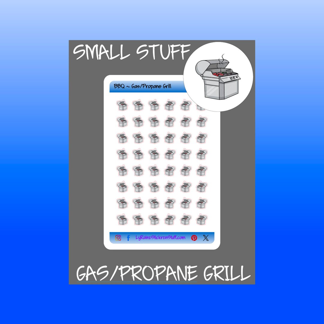 BBQ GAS/PROPANE Grill Stickers for the Passion Planner, Hobonichi ...
