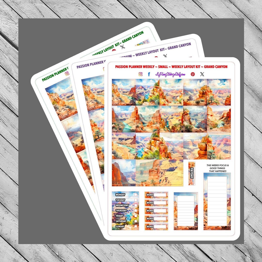 GRAND CANYON - Weekly Layout Kit - for the Small, Medium and Large Size ...