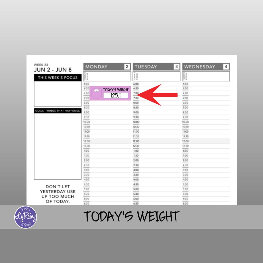 TODAY'S WEIGHT - Stickers for the Small, Medium and Large Size Passion ...