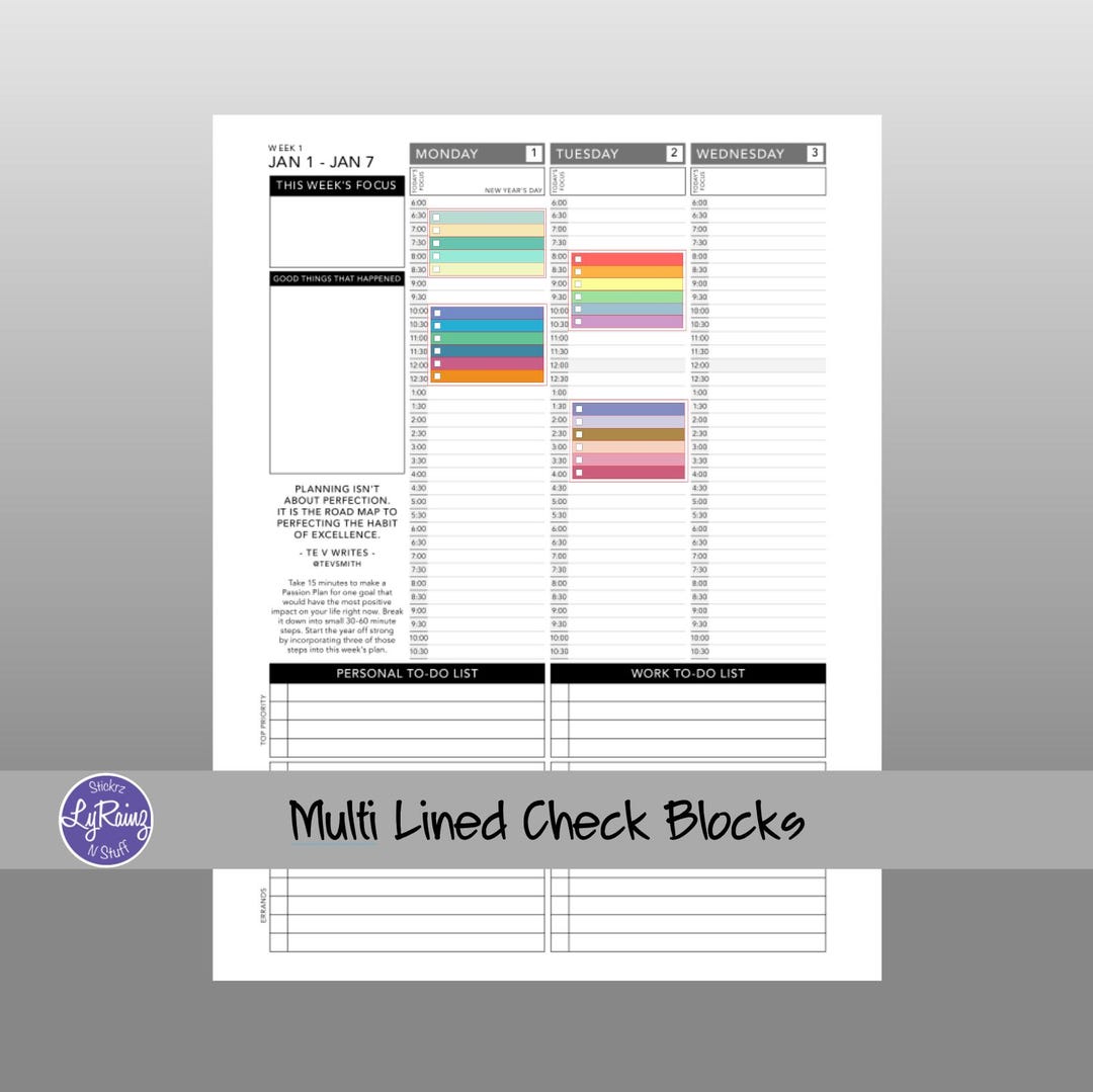 MULTI LINED Check BLOCKS - Stickers for the Small, Medium and Large ...