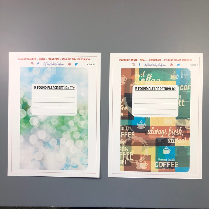 FRONT PAGE If Found Please Return To: Full | Etsy