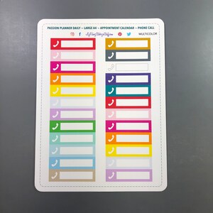 PHONE CALL Stickers Available in the Passion Planner Weekly - Etsy