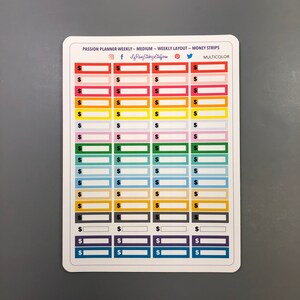 MONEY STRIPS Stickers Available in the Passion Planner - Etsy