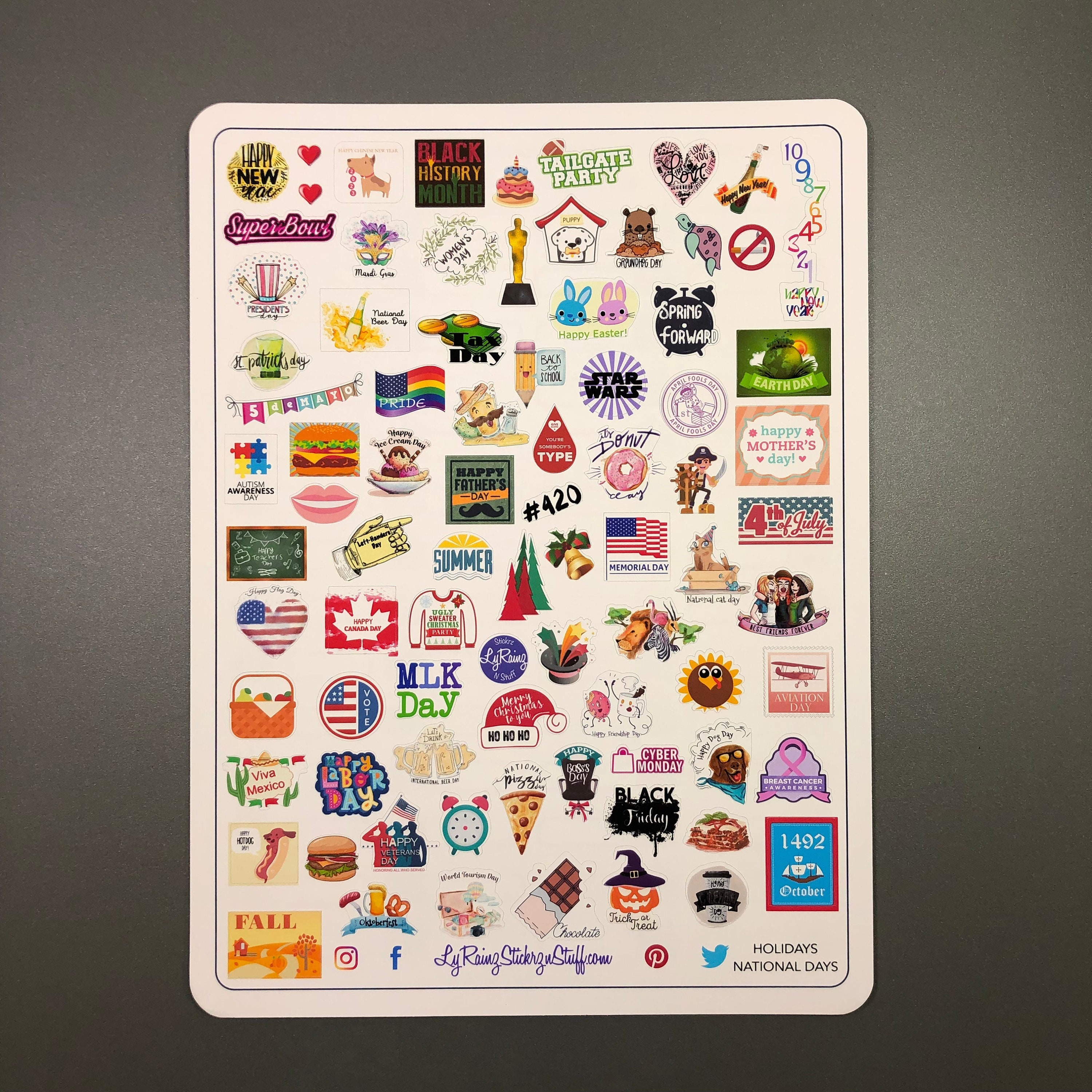 Holidays and National Days Of... the Year Stickers for Passion - Etsy