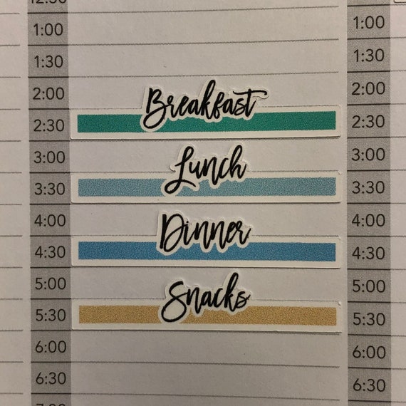 MEALS Breakfast Lunch Dinner & Snack Headers for the | Etsy