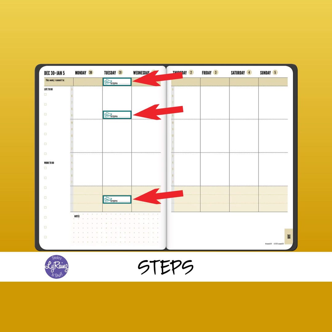 STEPS TRACKER STICKERS for the Standard Size Commit30 Planner - Etsy