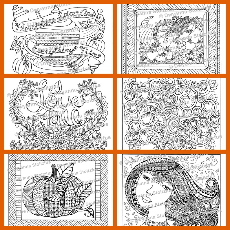 Fabulous Fall Combo Coloring Book 1 & 2 PDF - Etsy