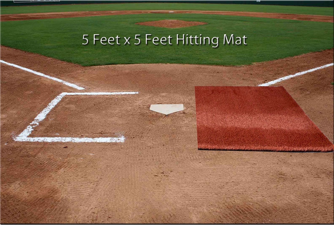 5 Feet X 5 Feet Baseball/softball Home Plate Batting Cage Hitting Mat ...
