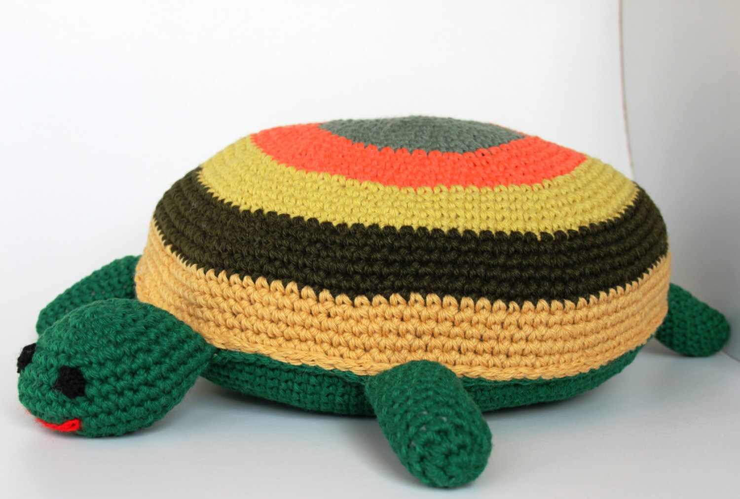 Round Crochet Turtle Pillow / Round Pillow / Baby Pillow / Kids Room ...