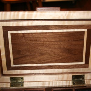 Handmade Solid Wood Jewelry Box, Curly Maple and Walnut, Wooden Jewelry ...