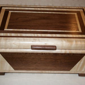 Handmade Solid Wood Jewelry Box, Curly Maple and Walnut, Wooden Jewelry ...