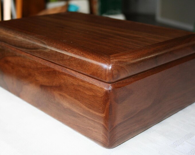 Walnut Wood Jewelry Box, Wood Box, Wooden Keepsake Box, Large Jewelry Box Organizer, Walnut Box ...