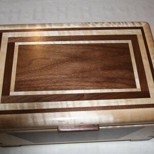 Handmade Solid Wood Jewelry Box, Curly Maple and Walnut, Wooden Jewelry ...