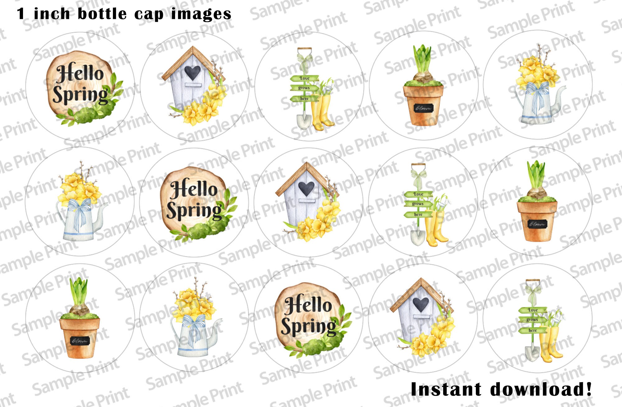 Spring BCI Spring Images Bottle Cap Images 25mm | Etsy